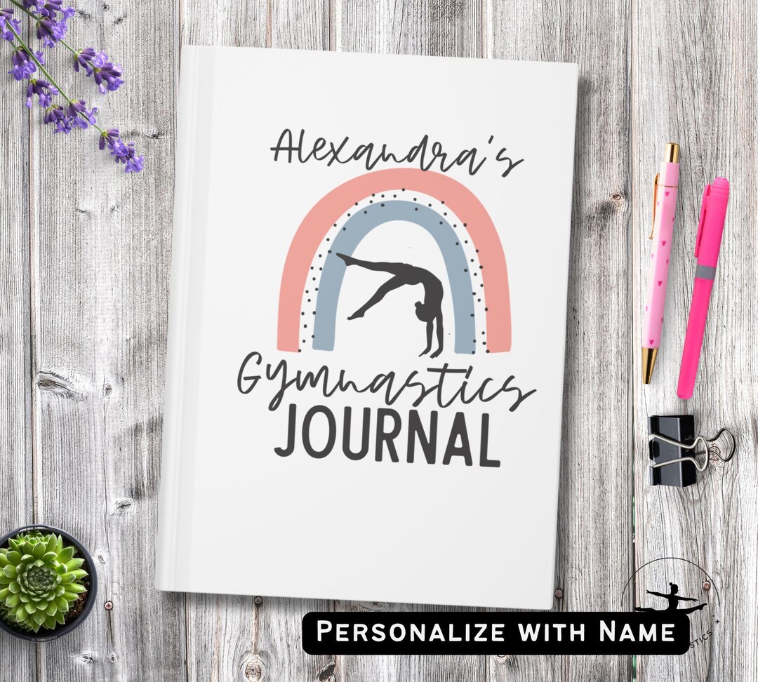 Personalized Gymnastics Journal | Boho Rainbow Style Hardcover Journal ...