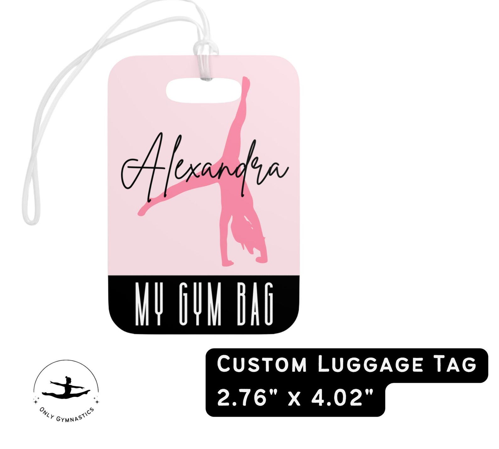 Customized Gymnastics Bag Tag | Gymnastics Checklist | Name Tag With ...