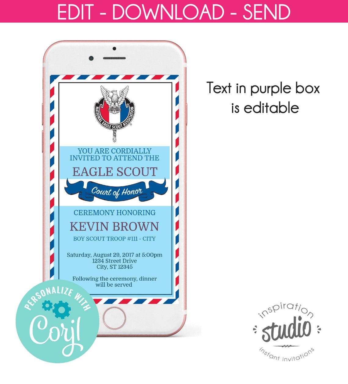 Eagle Scout Court of Honor Invitation Boy Scout Invitation - Etsy Canada