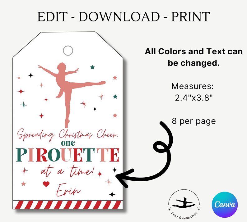 Spreading Christmas Cheer, One Pirouette at a Time Christmas Tag ...