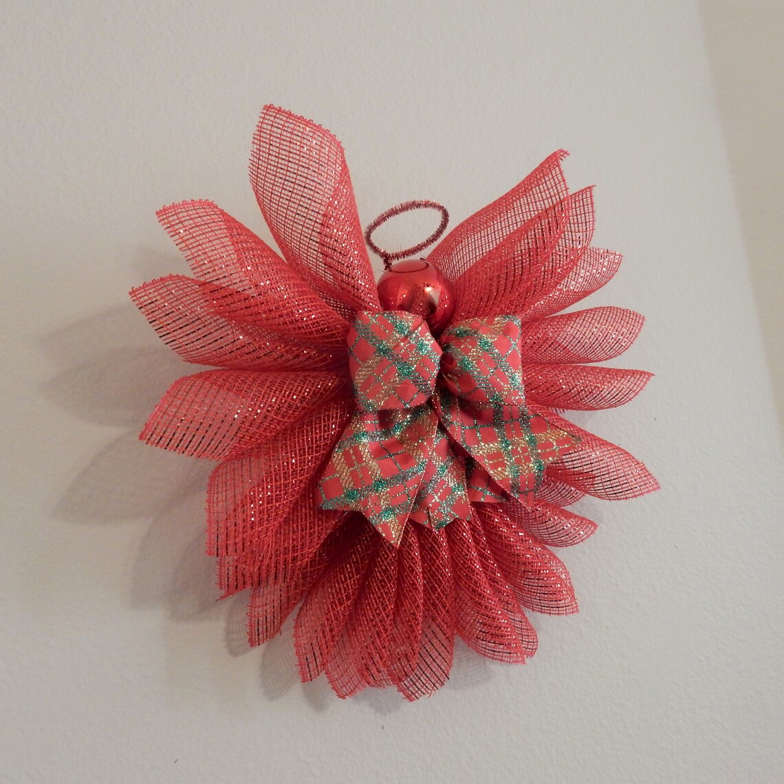 Christmas Tree Topper, Red Angel Wreath, Bestseller, Guardian Angel - Etsy