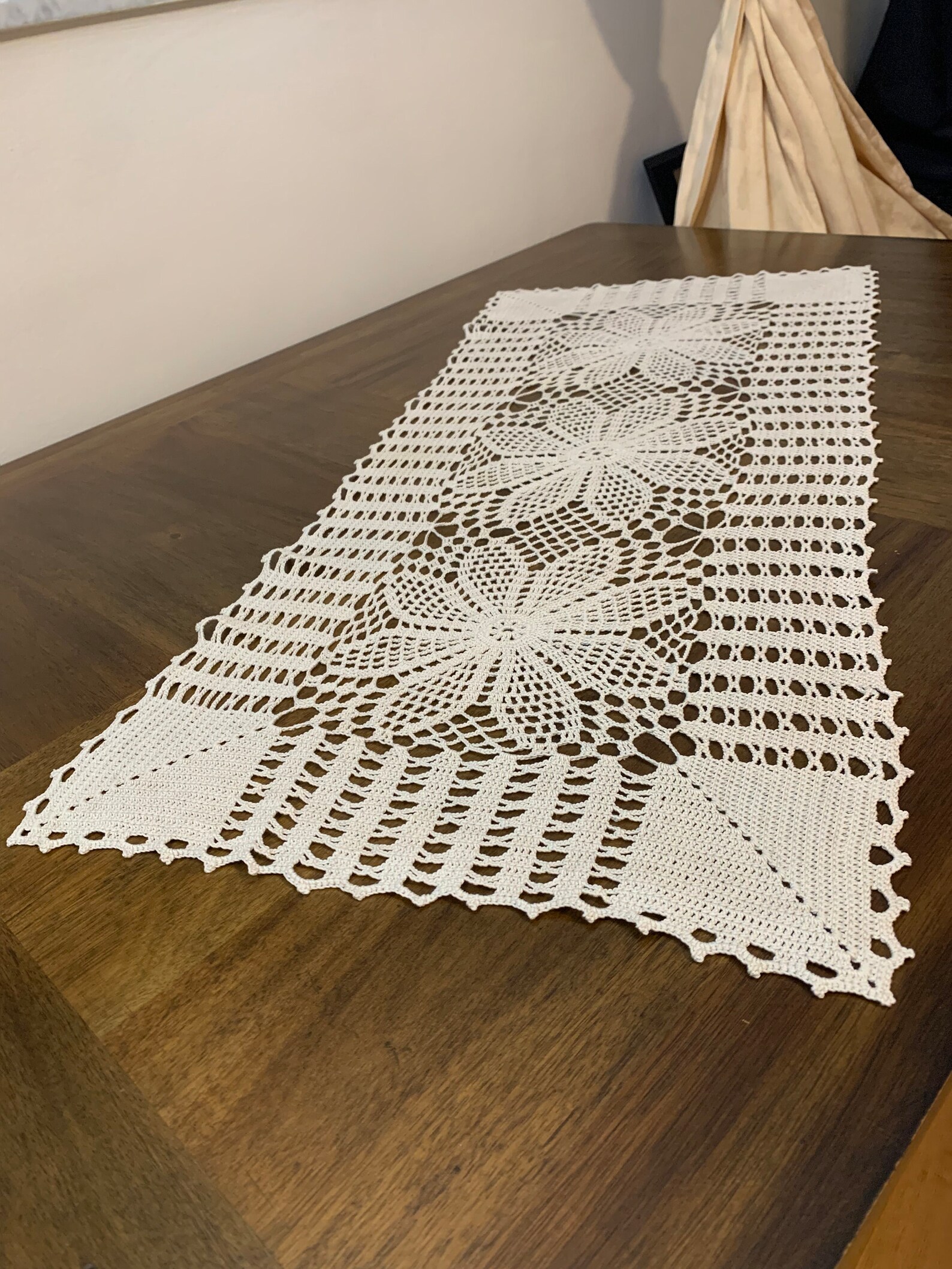 Handmade Crochet Table Runner W/ Flowers - Etsy