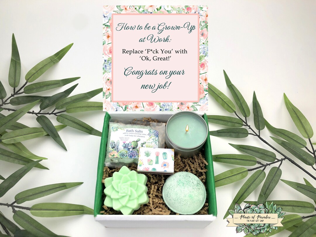 Congratulations on Your New Job Spa Gift Box Idea for Her, Funny New ...