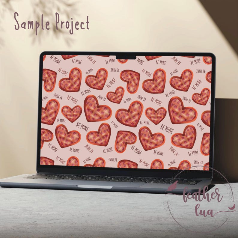 Valentine Pie BE MINE Seamless Digital Pattern for Crafting & Design ...