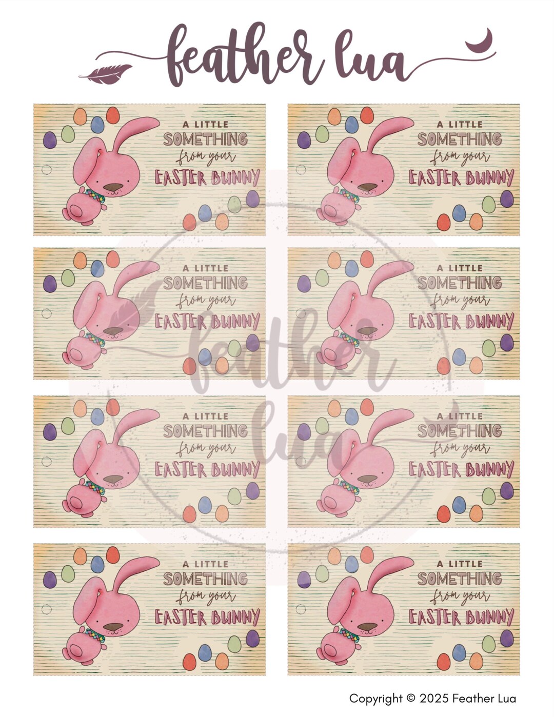 Easter Bunny Gift Tag or Label Digital Print for Crafting & Design ...