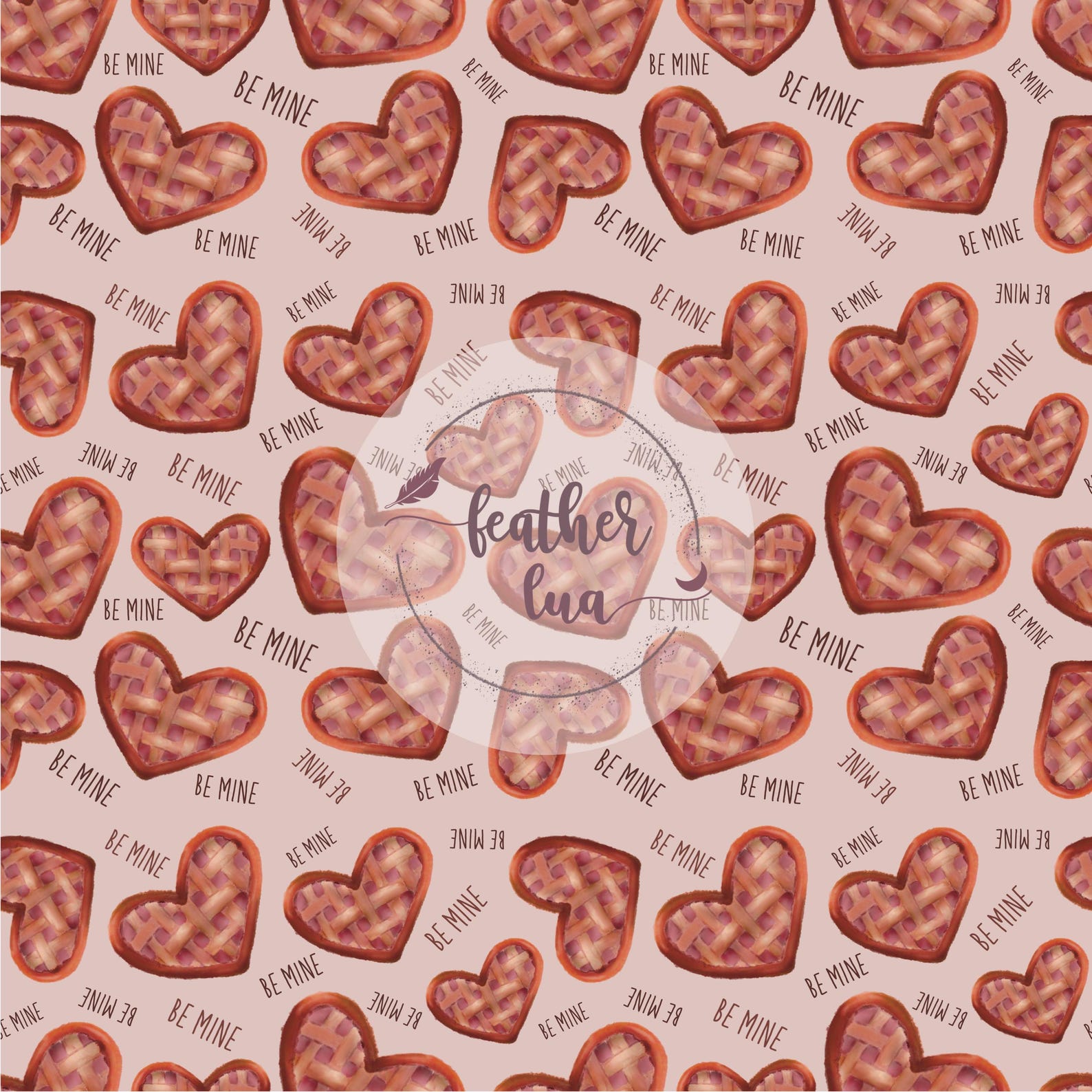 Valentine Pie BE MINE Seamless Digital Pattern for Crafting & Design ...