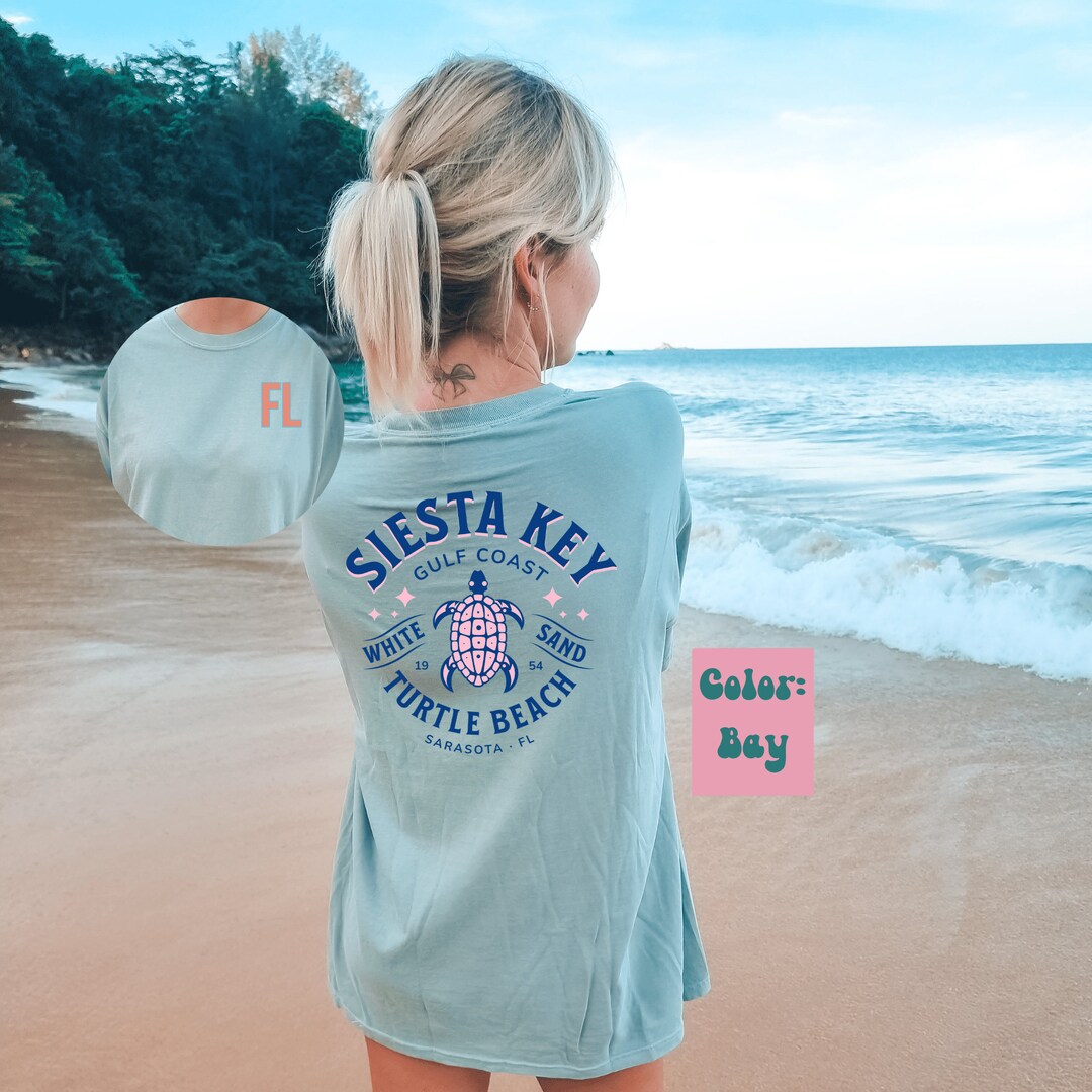 Siesta Key Shirt Comfort Colors® Front Pocket Back Design Florida T ...