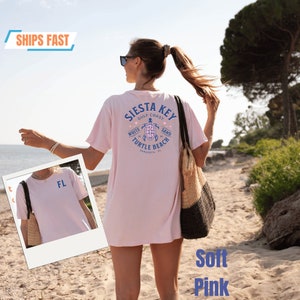Siesta Key Beach Shirt Front Pocket Back Design Turtle Beach Florida T ...