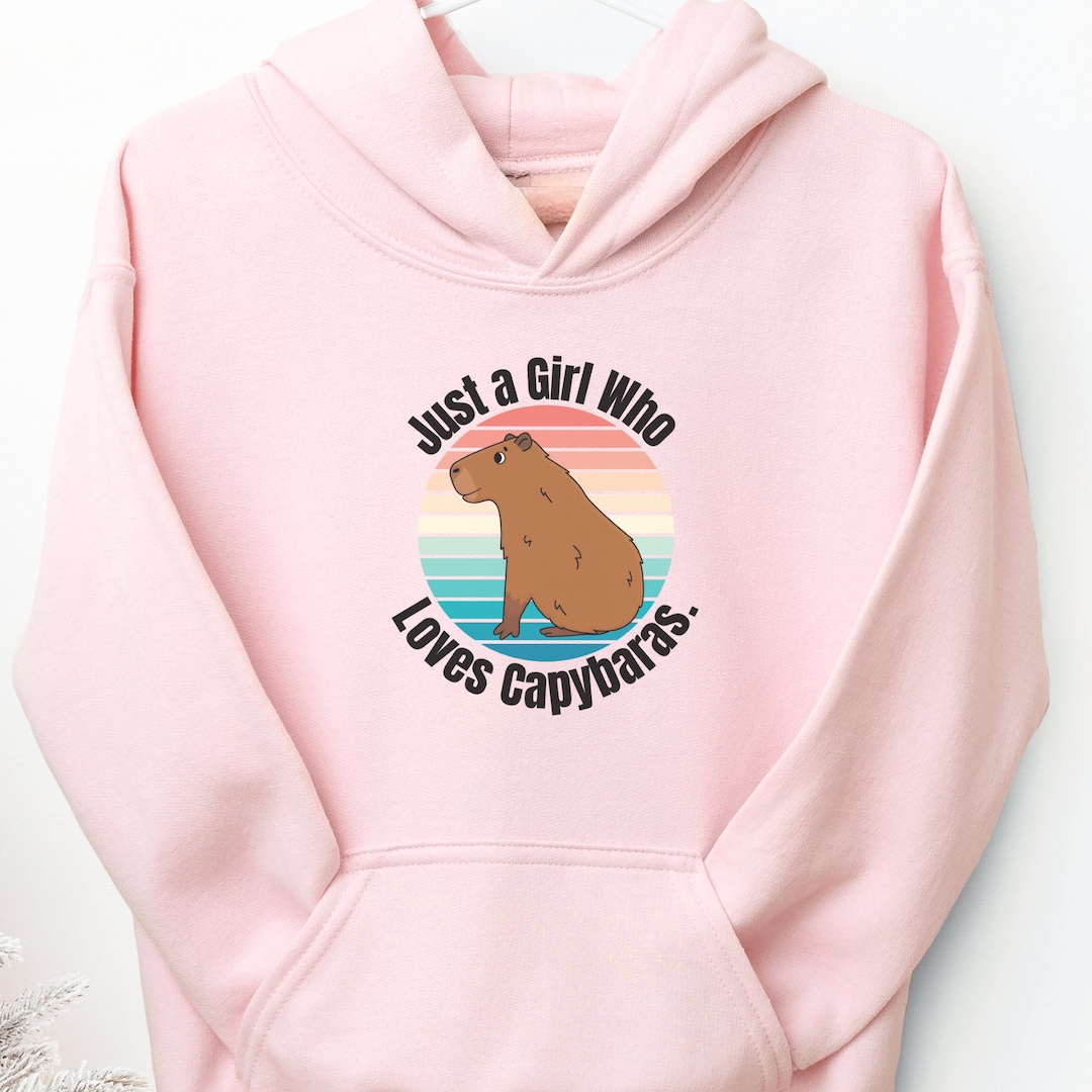 Kids Capybara Hoodie, Just a Girl Who Loves Capybaras, Capybara Sweatshirt, Kids Hoodie ...
