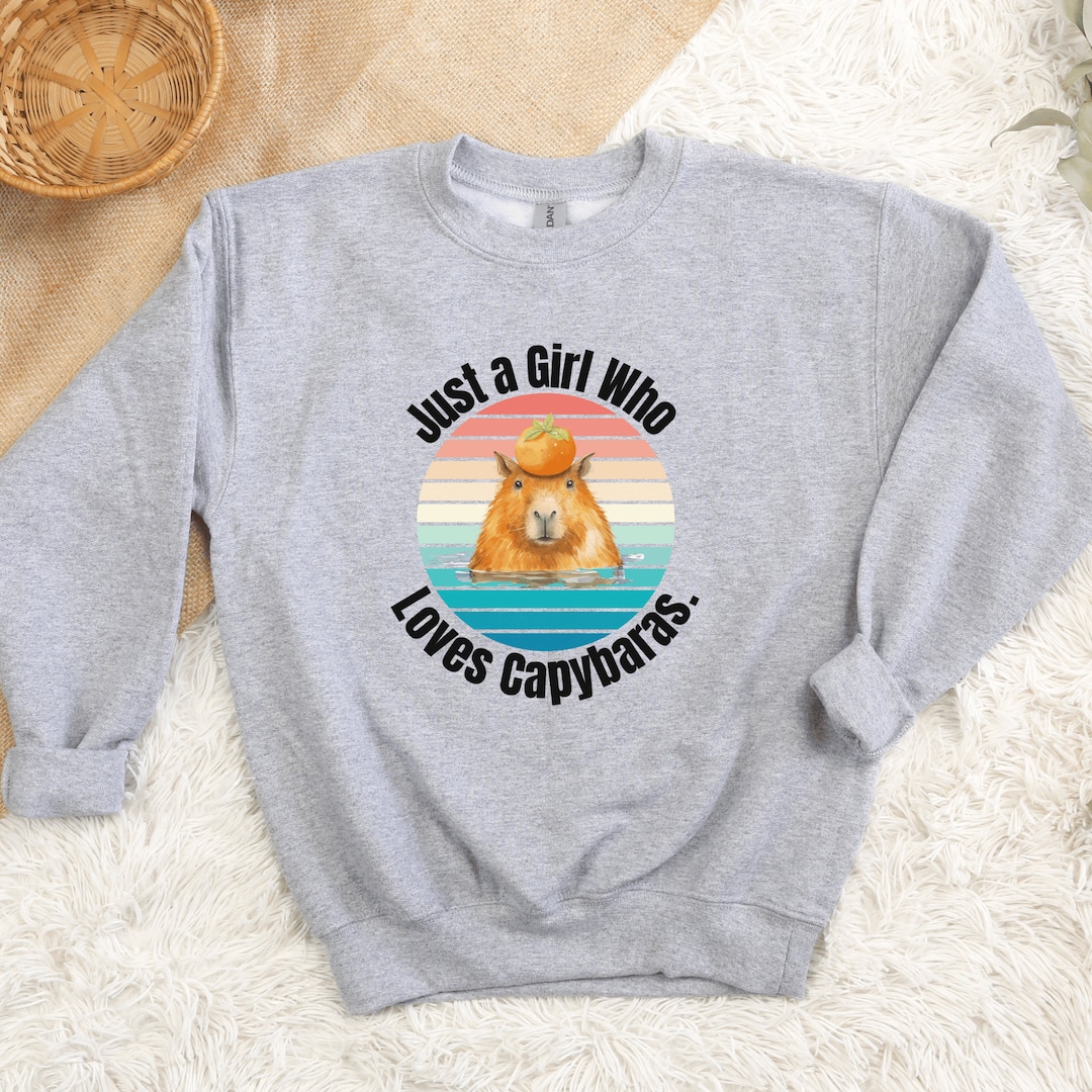 Kids Capybara Sweatshirt Shirt Just A Girl Who Loves Capybaras Okay ...
