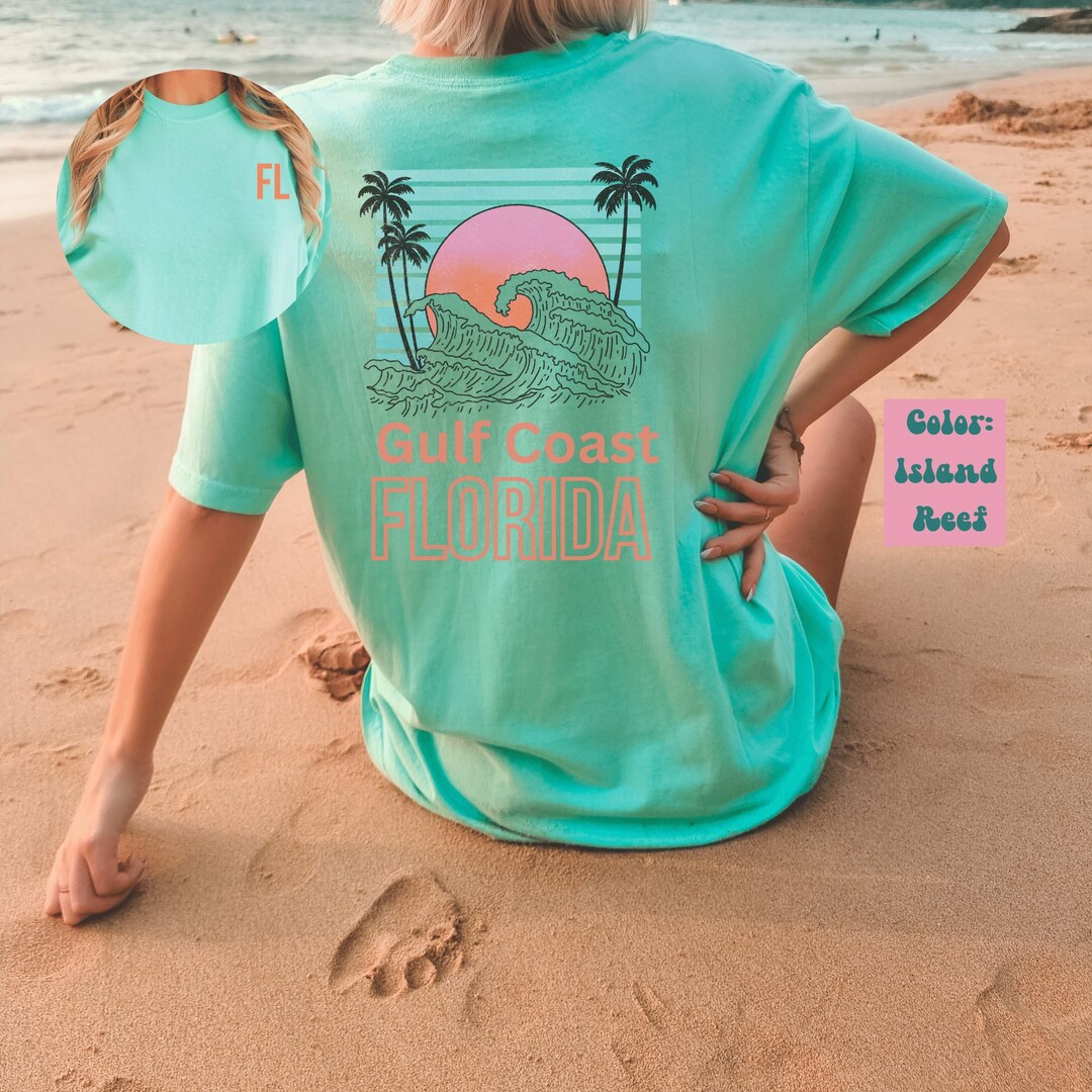 Gulf Coast Florida Shirt Comfort Colors Front Pocket Back Design T ...