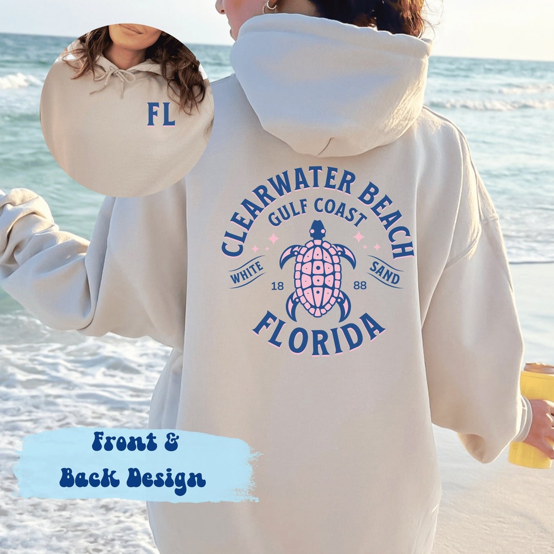 Clearwater Beach Sweatshirt Hoodie Florida Sweatshirt FL Sea Turtle ...
