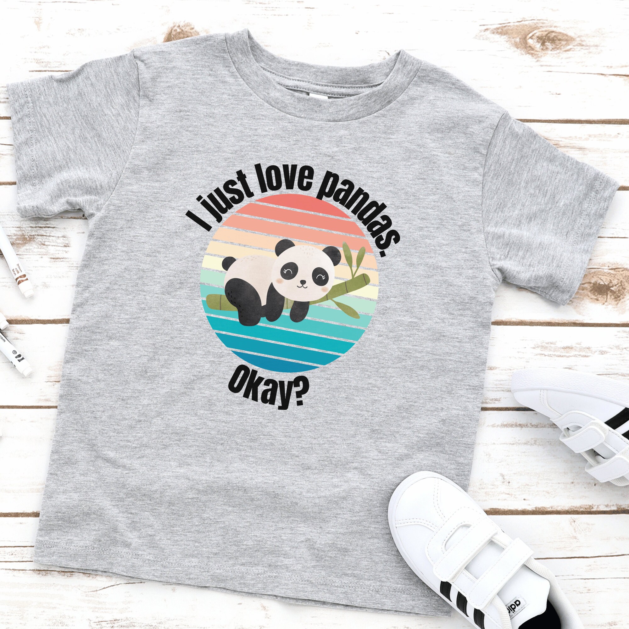 Kids Panda Shirt I Just Love Pandas Okay Panda Lover Gift Cute ...