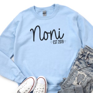 Custom Noni Sweatshirt Grandkids Names on Sleeve Est. Date Personalized ...