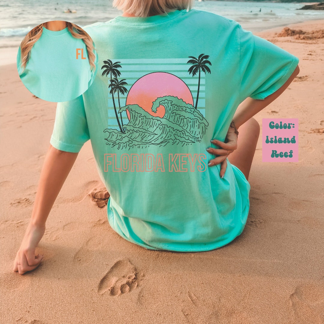 Florida Keys Shirt Comfort Colors Front Pocket Back Design T-shirt FL ...