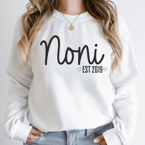 Custom Noni Sweatshirt Grandkids Names on Sleeve Est. Date Personalized ...