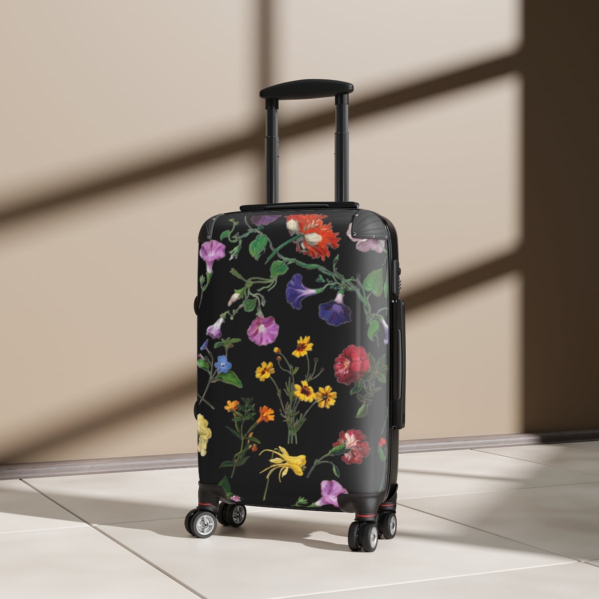 Floral Carry on Suitcase With Wheels, Suitcases on Wheels, Cabin ...