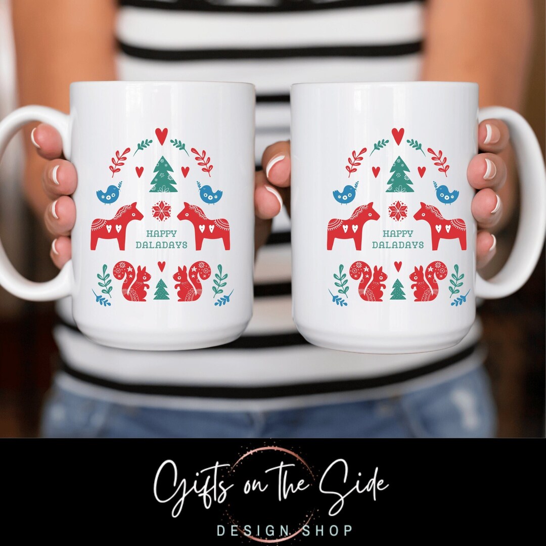 Dala Horse Coffee Mug for Christmas 15 Oz. Swedish Ancestry ...