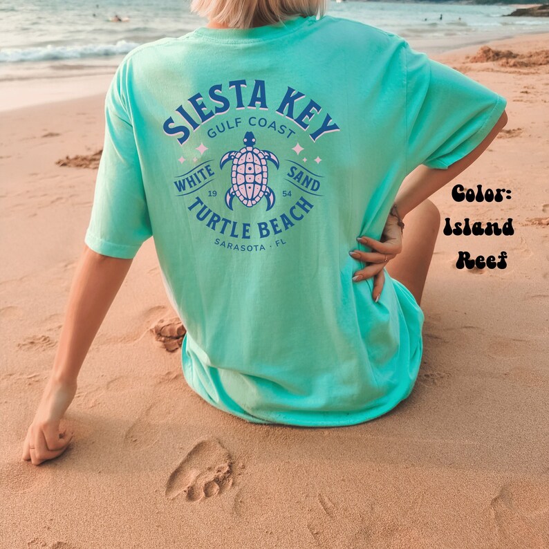 Siesta Key Shirt Comfort Colors® Front Pocket Back Design Florida T ...
