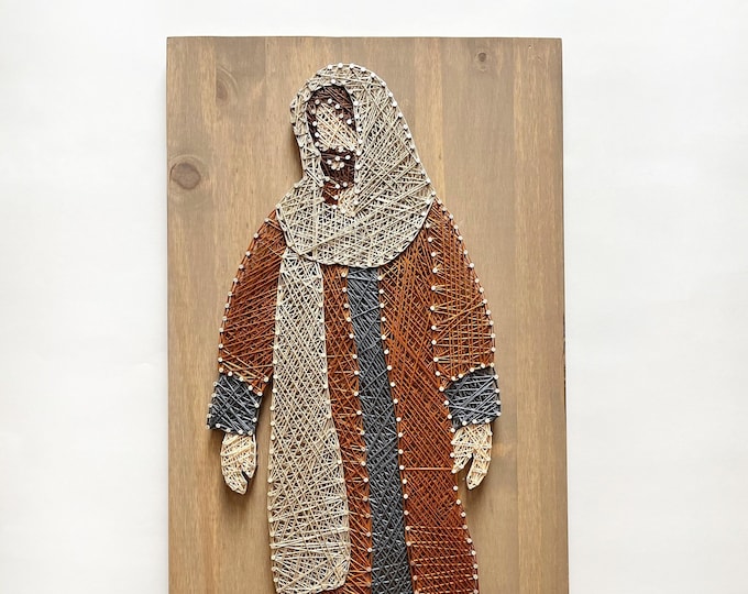 Large String Art Portrait of Jesus Christ | BLUE | Religious Home Decor ...