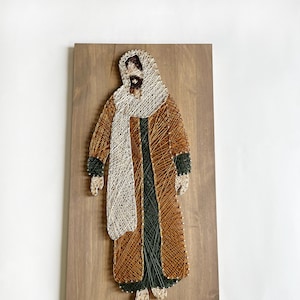 Large String Art Portrait of Jesus Christ GREEN Religious Home Decor ...