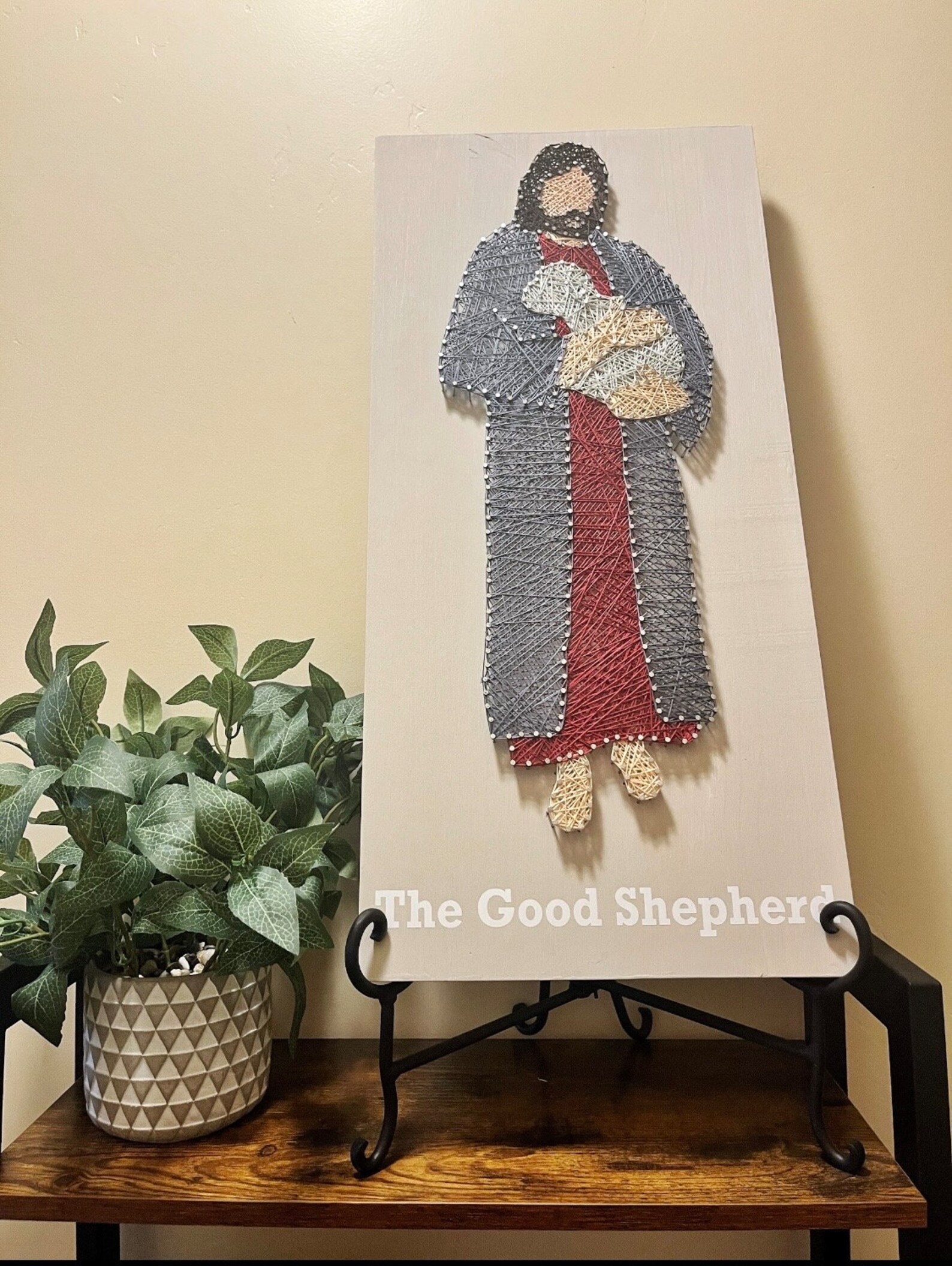 Large String Art Portrait of Jesus Christ | GREEN | Religious Home ...