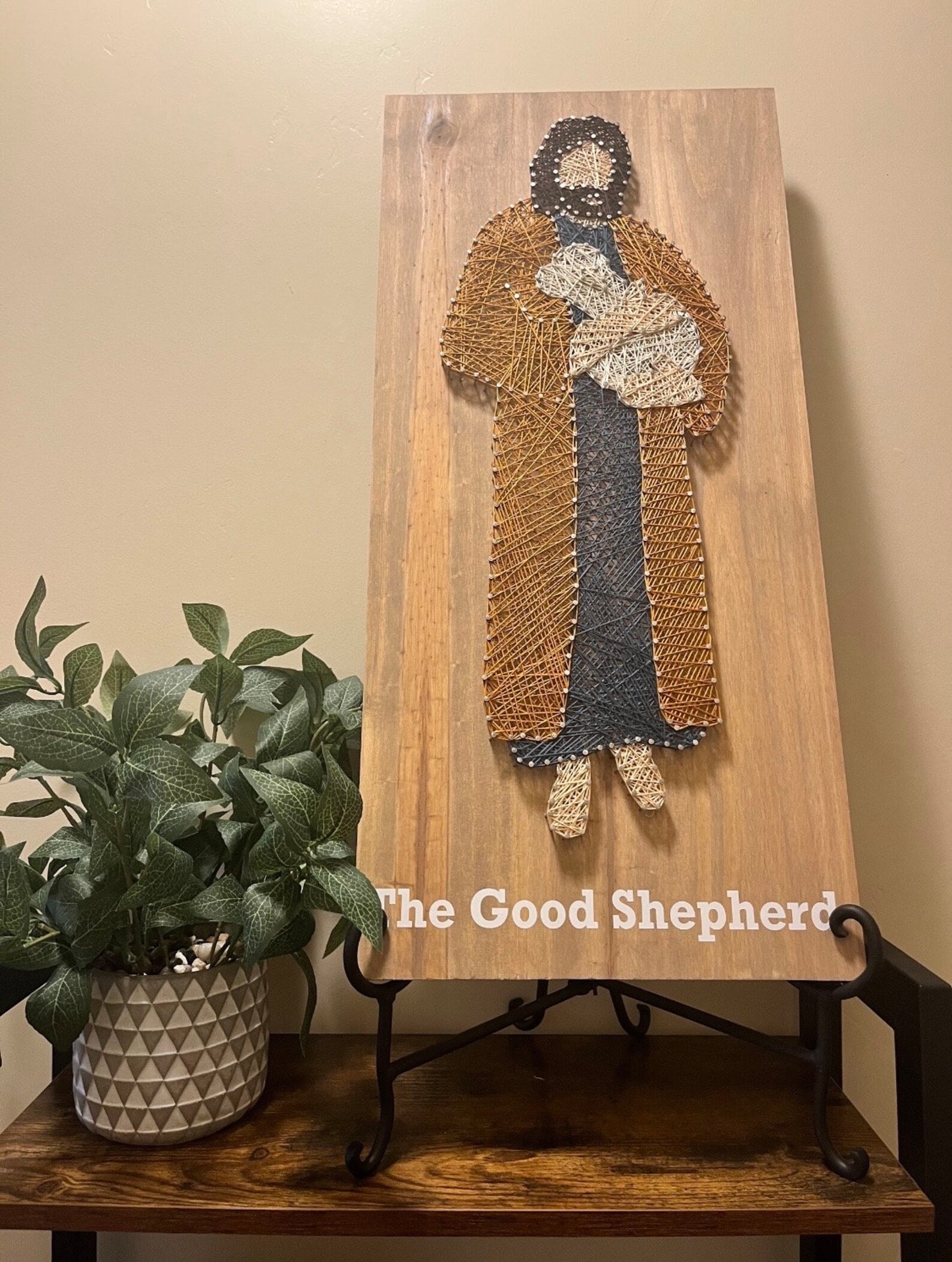 Large String Art Portrait of Jesus Christ | GREEN | Religious Home ...
