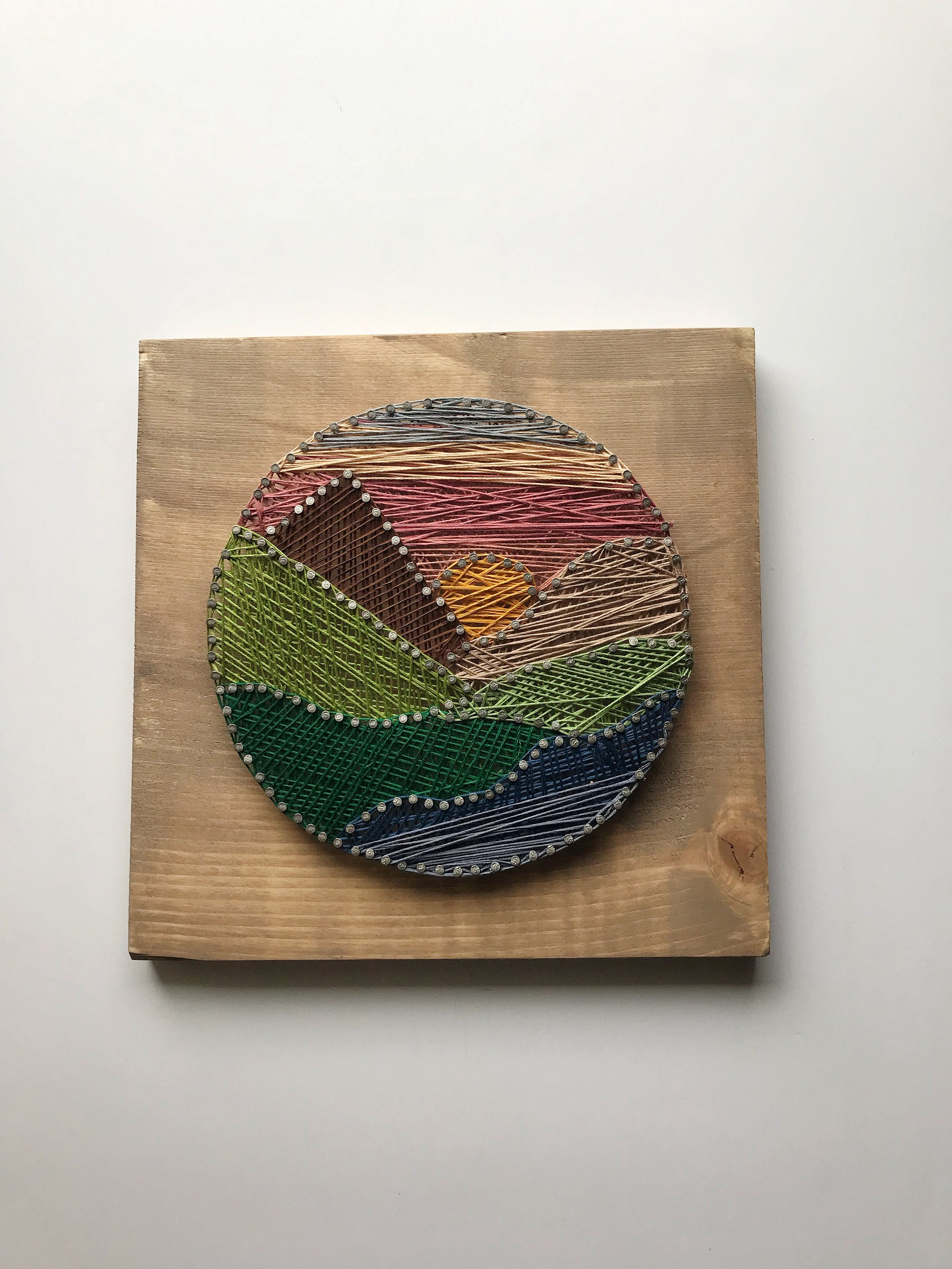 Landscape Scenic Mountain String Art | Sunset | Sunrise Wall Art| Gift ...
