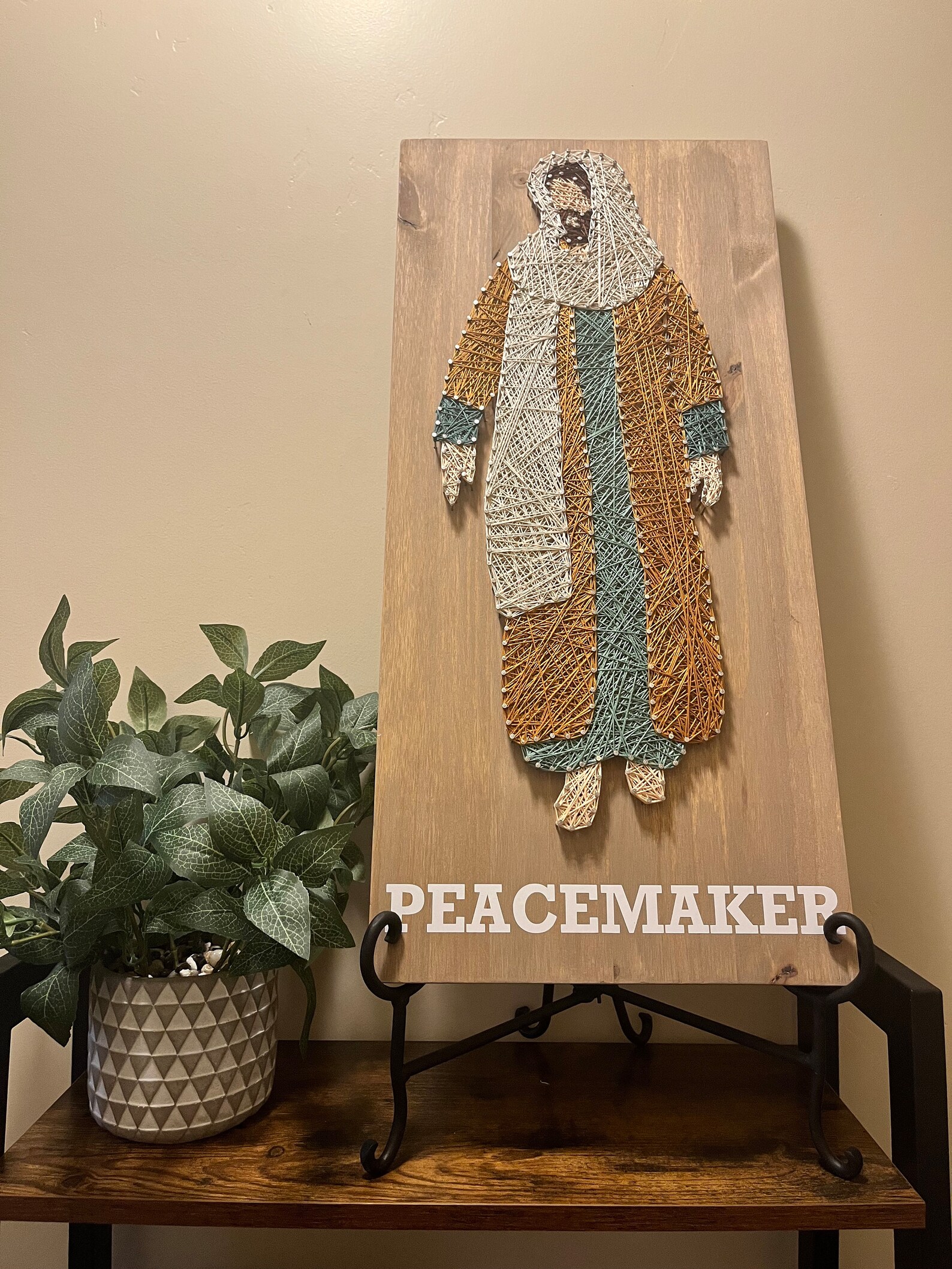 Large String Art Portrait of Jesus Christ | GREEN | Religious Home ...