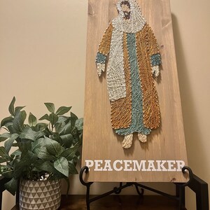 Large String Art Portrait of Jesus Christ GREEN Religious Home Decor ...