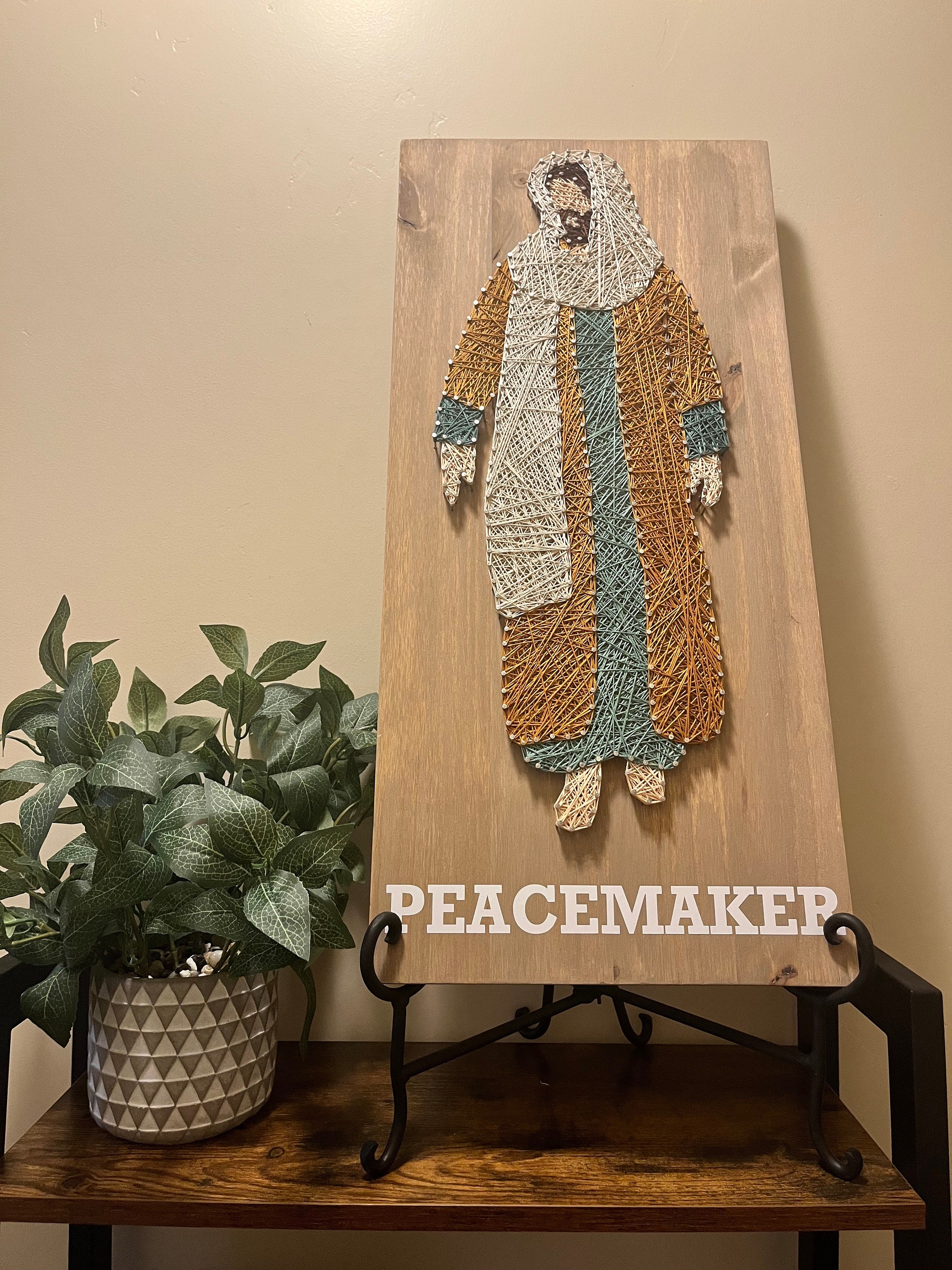 Large String Art Portrait of Jesus Christ | GREEN | Religious Home ...