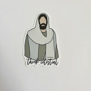Think Celestial Jesus Christ Sticker, Lds Art, Stickers for Laptops ...