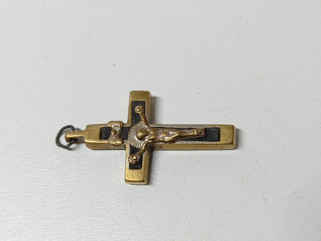Cross Semicircular Aureole Pendantjesus Religious Crucifix Real Vintage ...