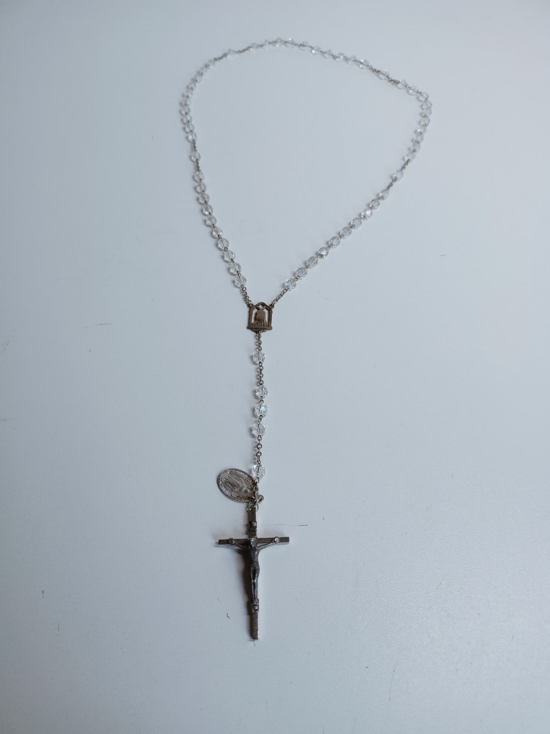Rosary Prayer Chain Jesus Cross Metal Glass Beads Jesus Cross Beautiful ...