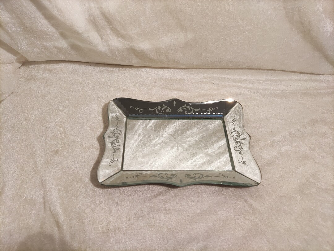 Beautiful Mirror Bowl With Floral Pattern Mirror Bowl Glass Bowl Made ...