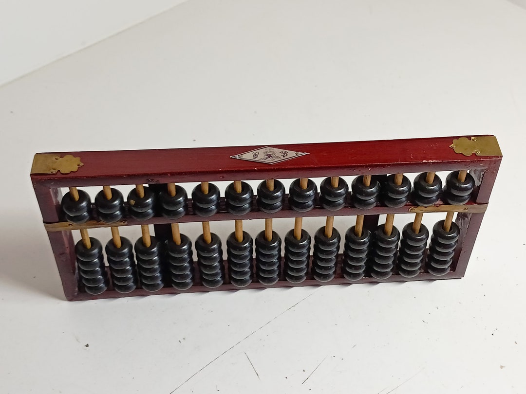 Vintage Chinese Wooden Abacus Arithmetic Calculating Old Chinese Wooden ...
