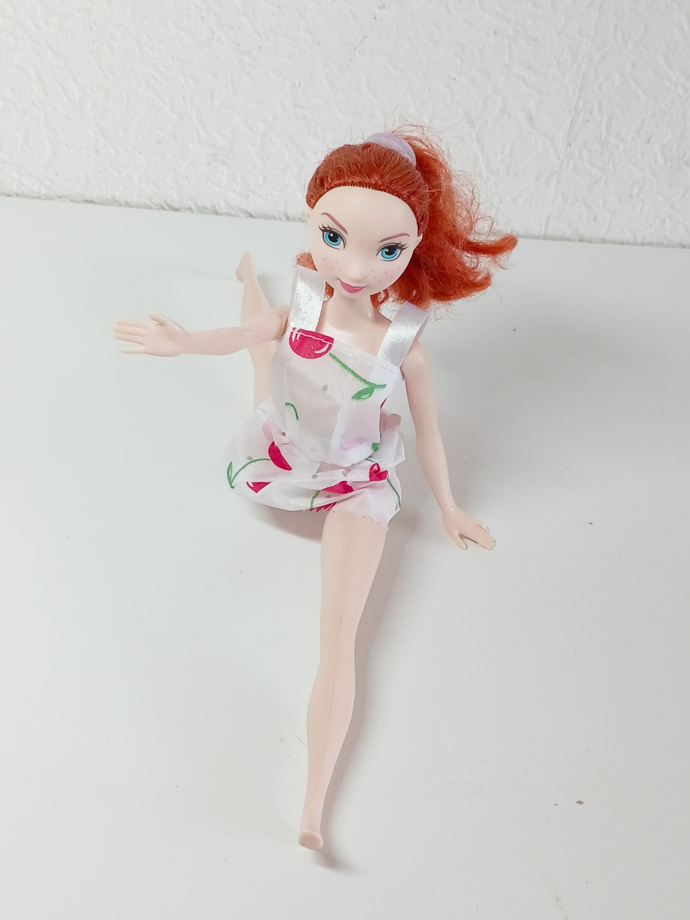 Red-haired Barbie Mattel Indonesia Rubber Head, Doll With Cherry Dress ...