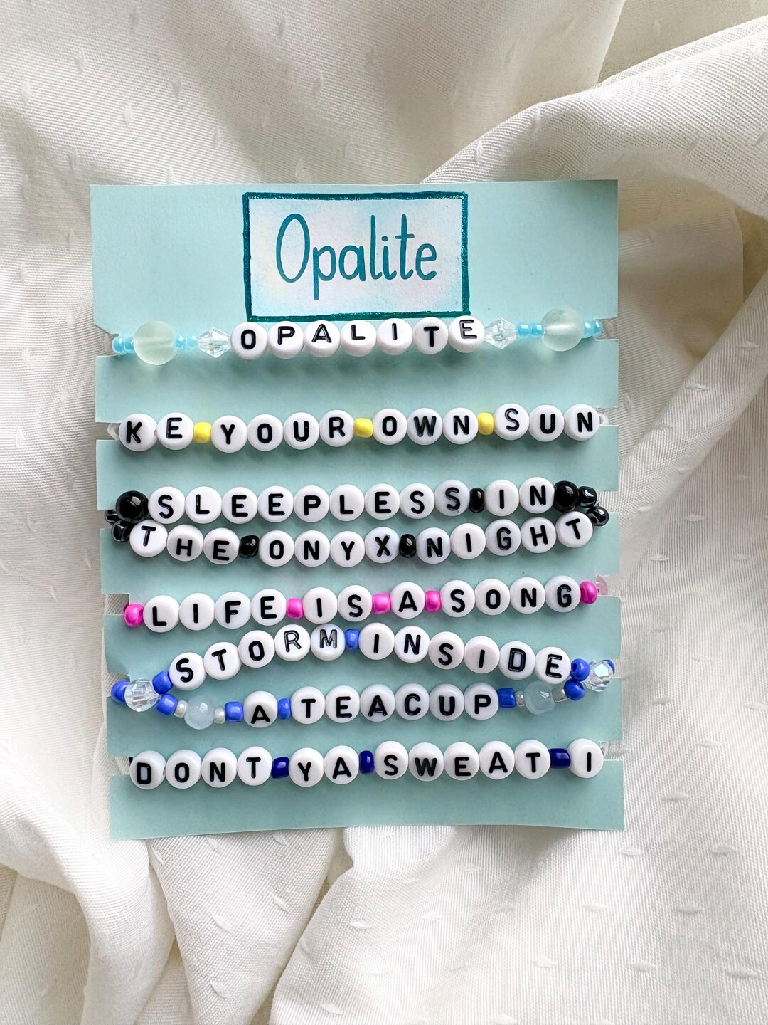 Set of 6 Music-inspired Beaded Friendship Bracelets - Opalite - Etsy