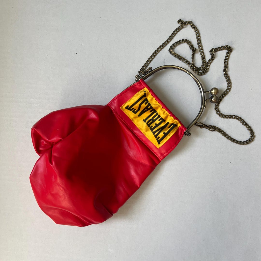 Mini Bag With Bronze Hardware and 31 Inch Chain - Upcycled Boxing Bag ...