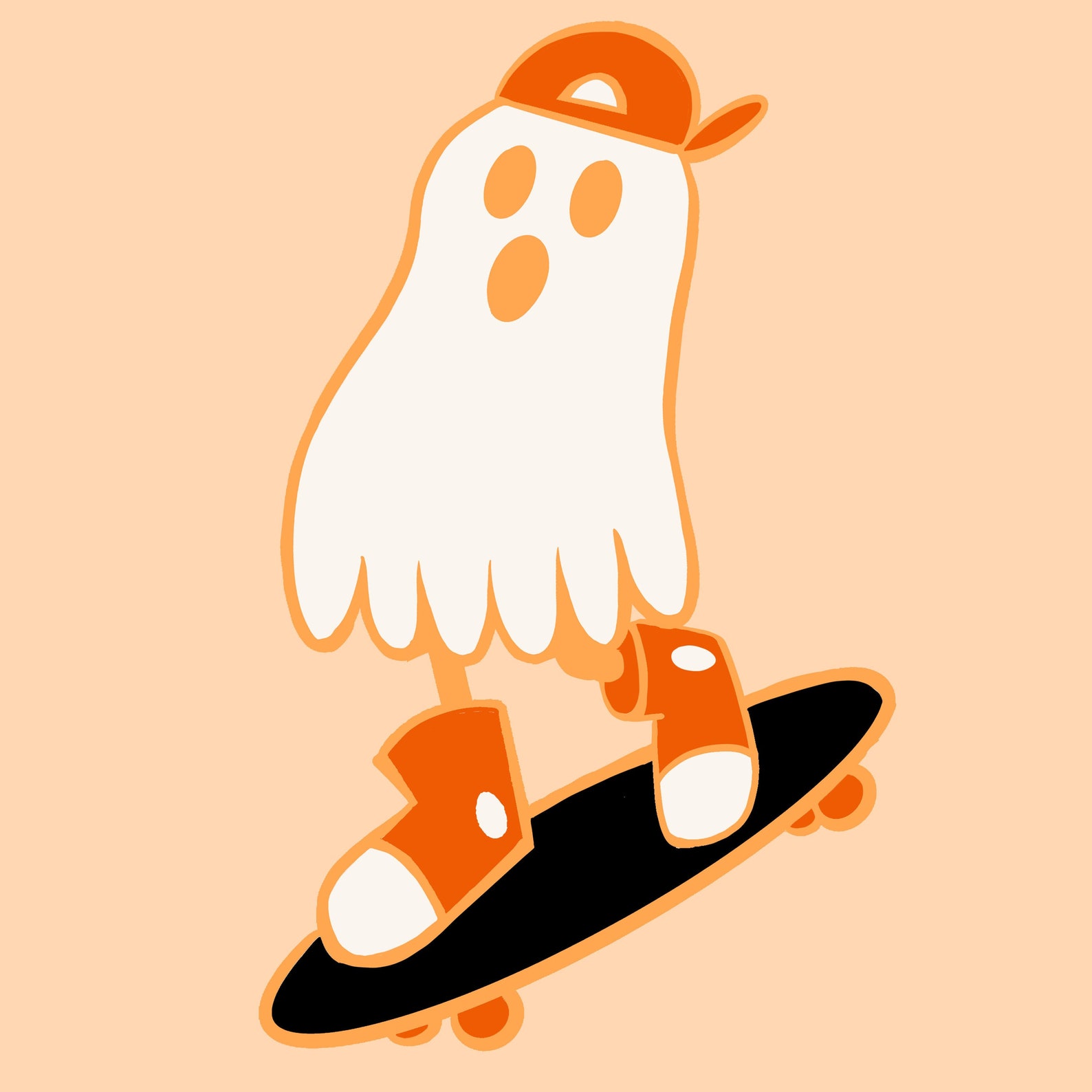Skateboard Ghost Enamel Pin - Etsy