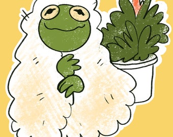 Sad frog puppet sticker pack | Etsy