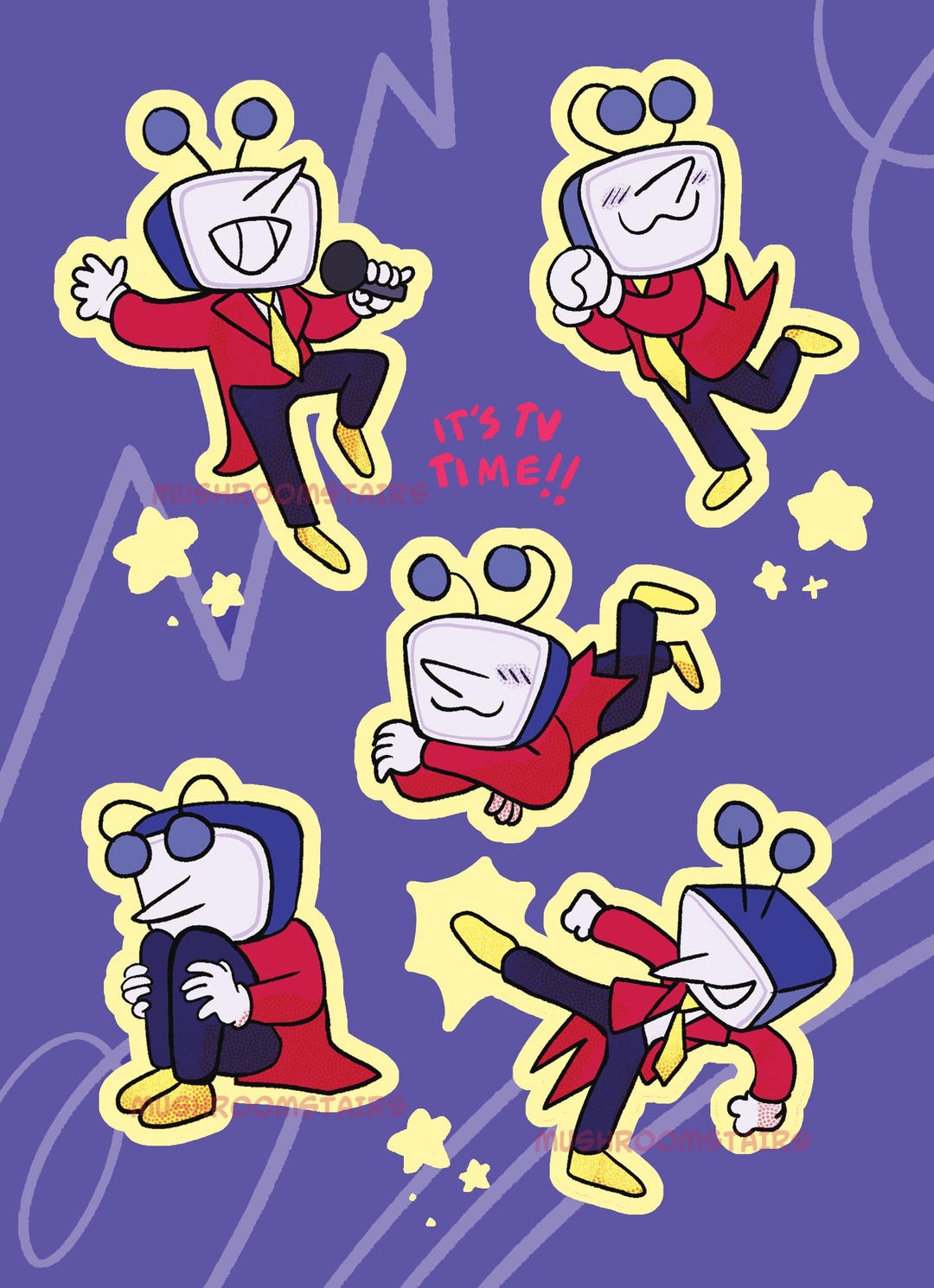 Tenna Tv Time Sticker Sheet - Etsy