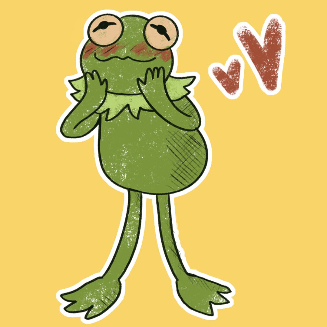 Frog Puppet in Love Sticker - Etsy