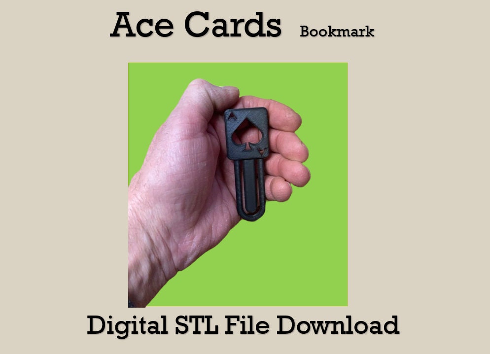 Ace Card Bookmarks Download STL File for 3D Printing - Etsy