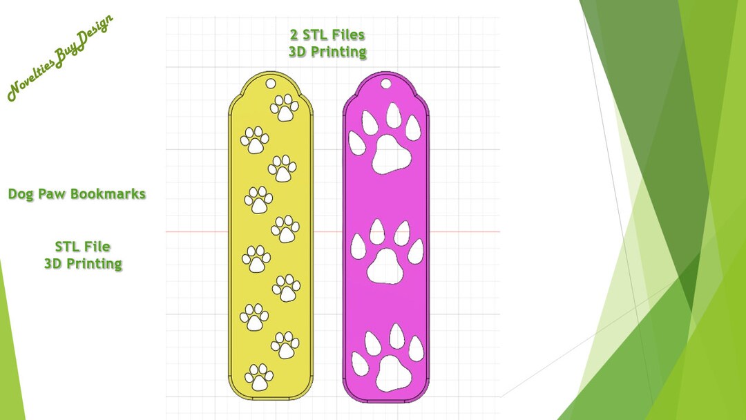 Novelty Dog Paw Bookmarks - Download STL File for 3D Printing - Etsy