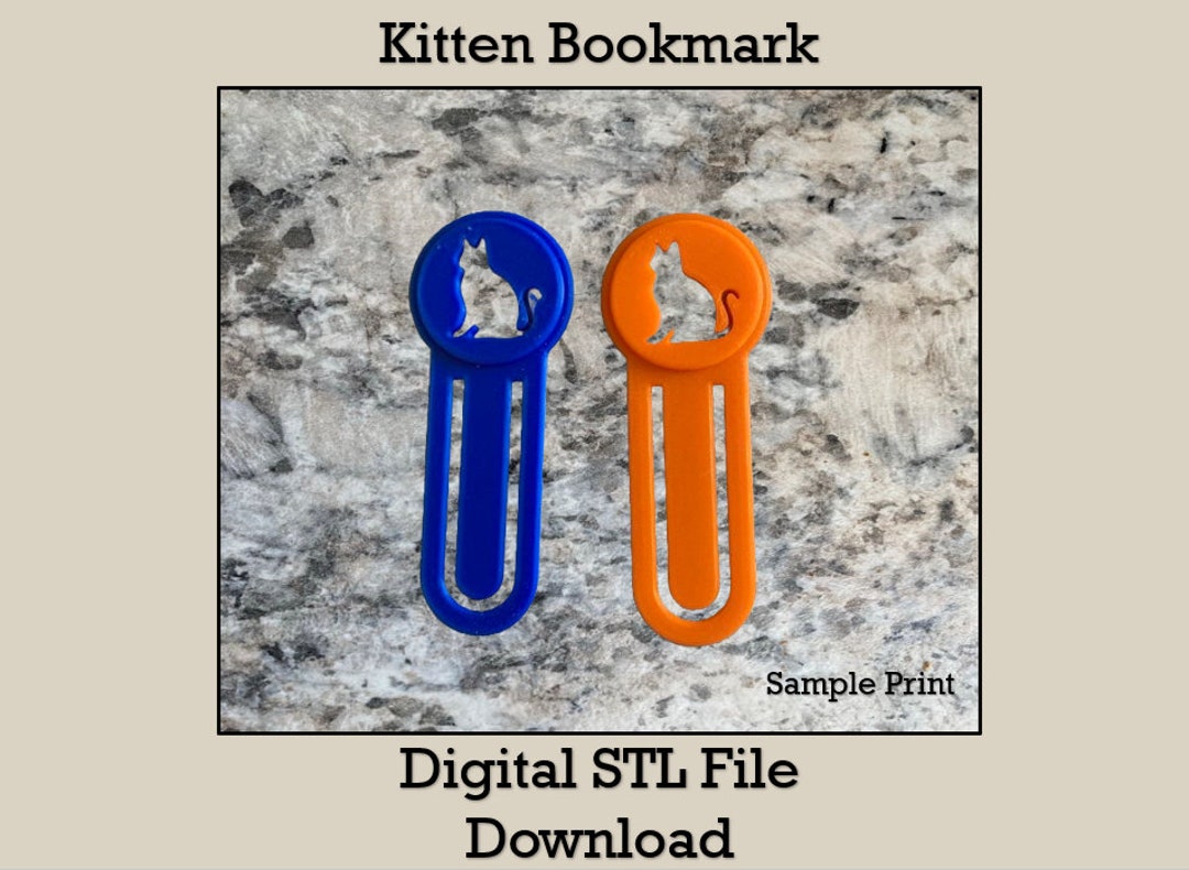 Kitten Bookmark - Instant Download Print Ready STL File for 3D Printing ...