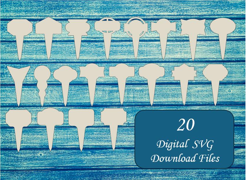 Garden Marker Templates SVG Bundle File - Laser Engraving - 3D Printing ...