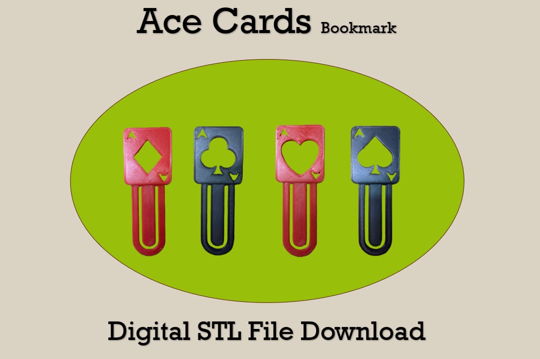 Ace Card Bookmarks Download STL File for 3D Printing - Etsy