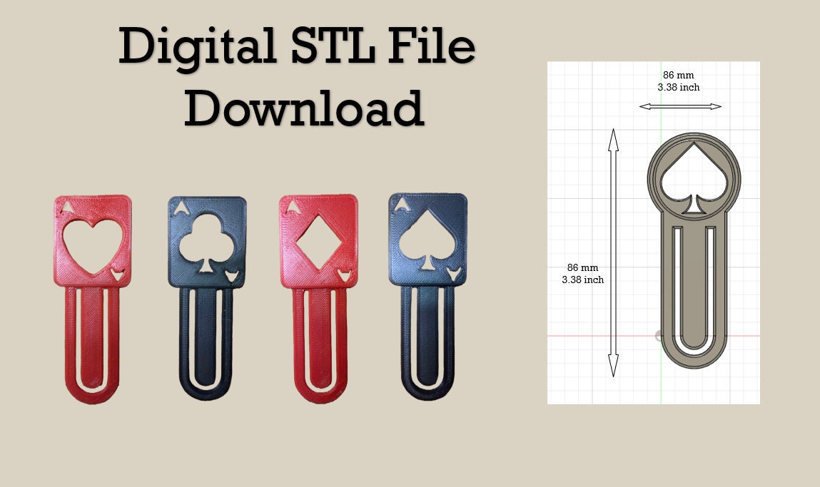 Ace Card Bookmarks Download STL File for 3D Printing - Etsy