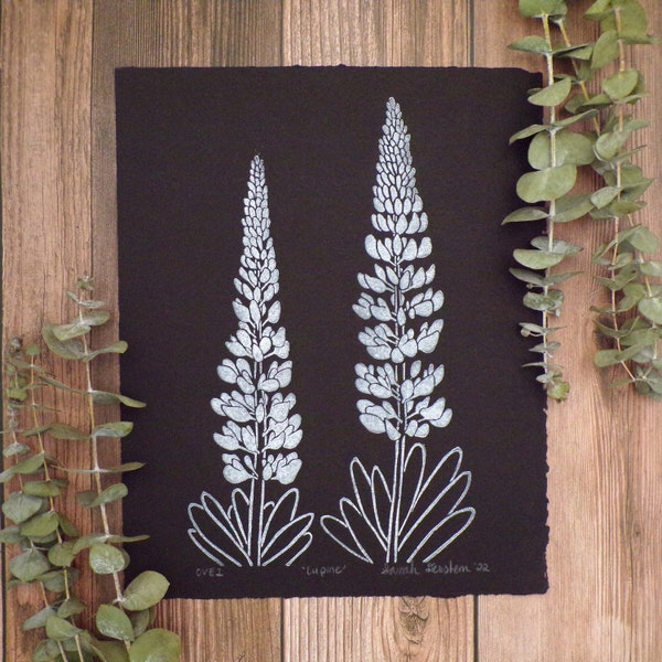Flower Linocut - Etsy